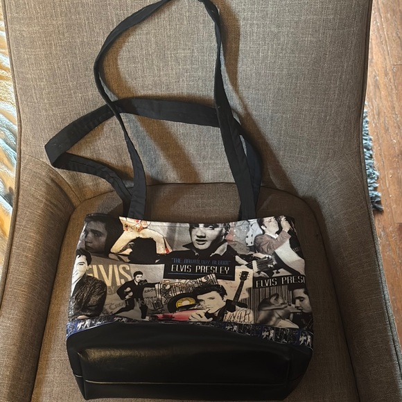 Bags | Elvis Presley Themed Black Tote Bag | Poshmark